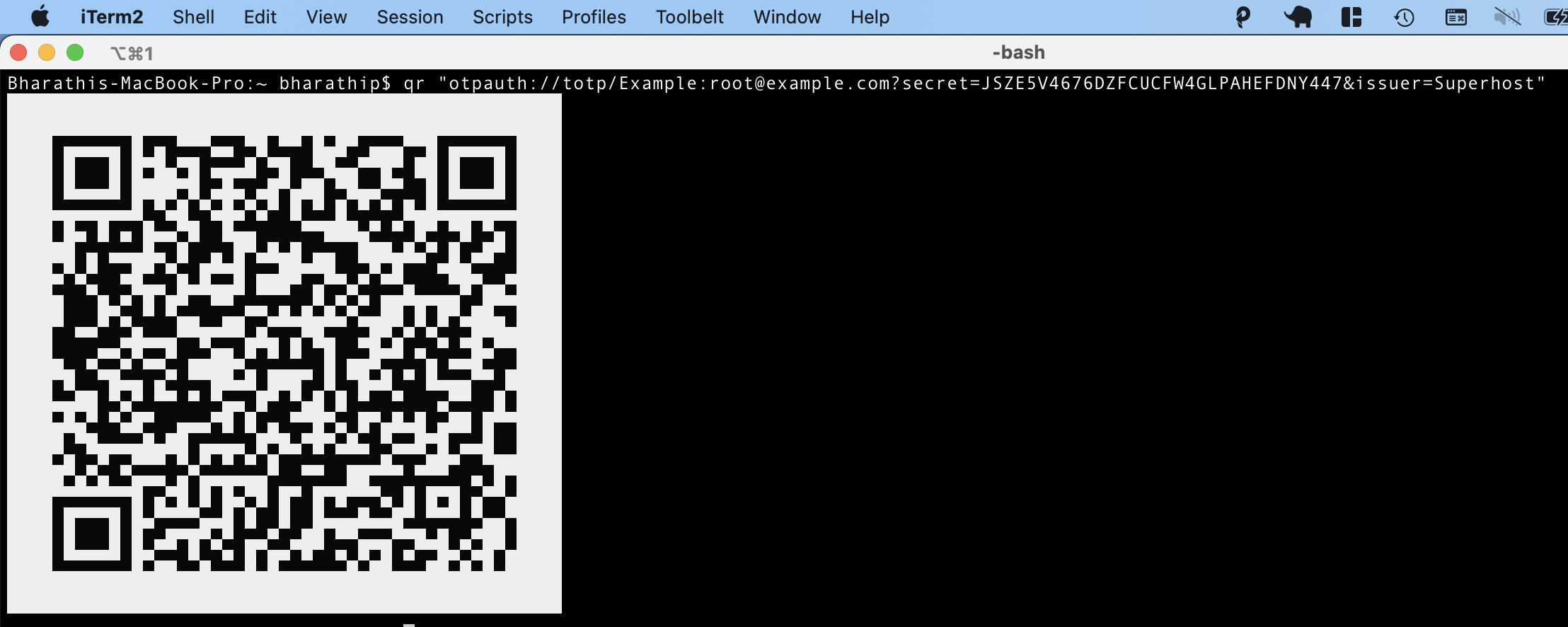 Generating TOTP QR Codes As Unicode Text From The Command Line End 